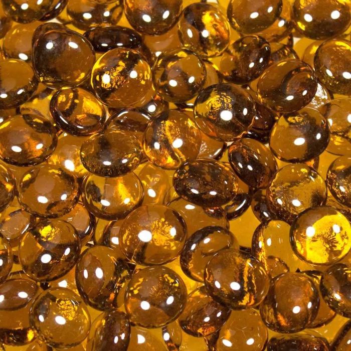 Amber Glass Pebbles, Pebbles are perfect for decoration of your table ...