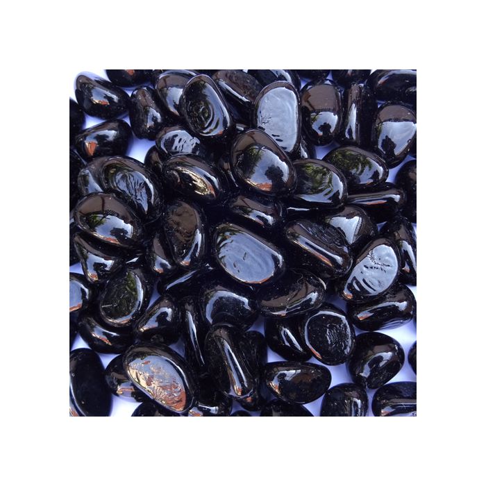 Black glass cobbles, cobbles are perfect for decoration of your table ...