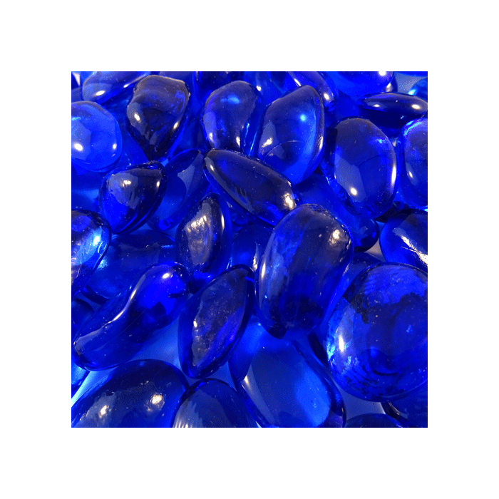 Ink Blue glass cobbles, cobbles are perfect for decoration of your ...