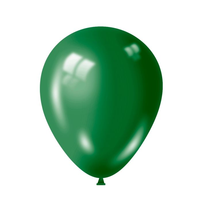 green Metallic Balloons - 12" - Cadoworld Ltd - www.glasspebbles.co.uk