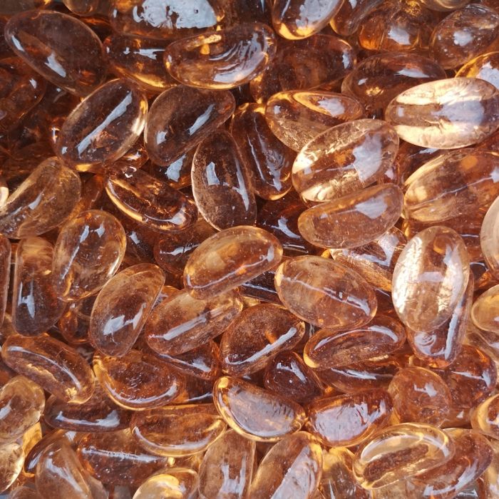 Peach glass cobbles, cobbles are perfect for decoration of your table ...