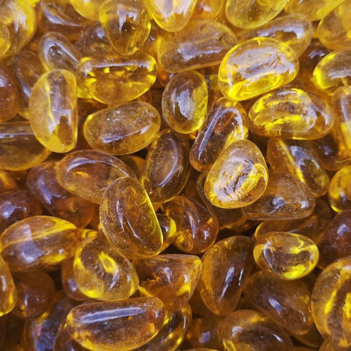 Yellow glass cobbles, cobbles are perfect for decoration of your table ...