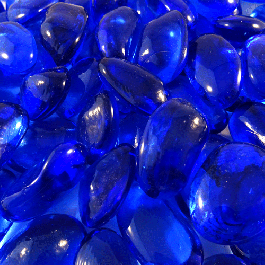 Ink Blue glass cobbles, cobbles are perfect for decoration of your ...