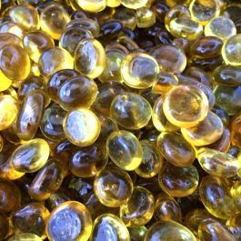 Yellow Glass Pebbles 1Kg - Cadoworld Ltd - www.glasspebbles.co.uk